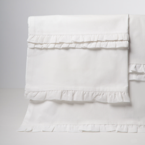Ruffle Sheet Set, White – 7 petals home